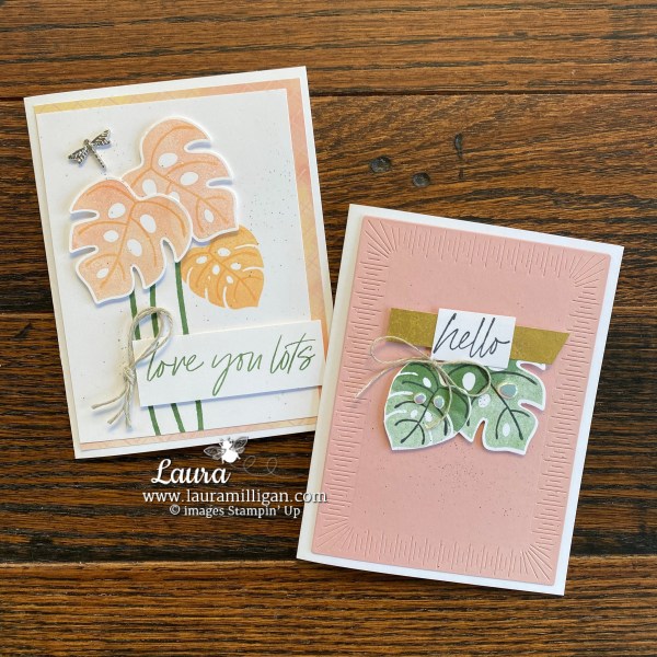 Video Tutorial - Card Duo with Tropical Leaf Bundle! - LauraMilligan