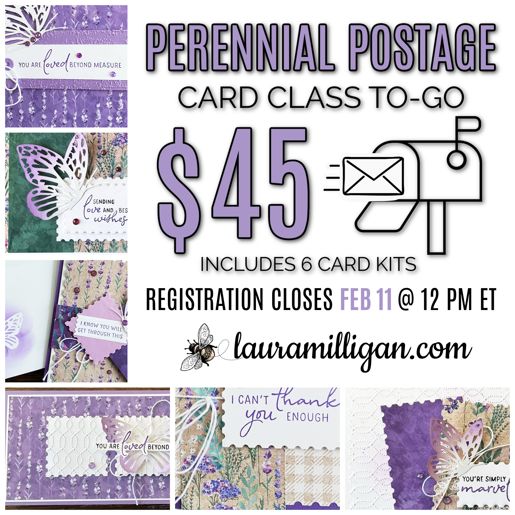 Registration EXTENDED! Perennial Postage Card Class To Go - LauraMilligan