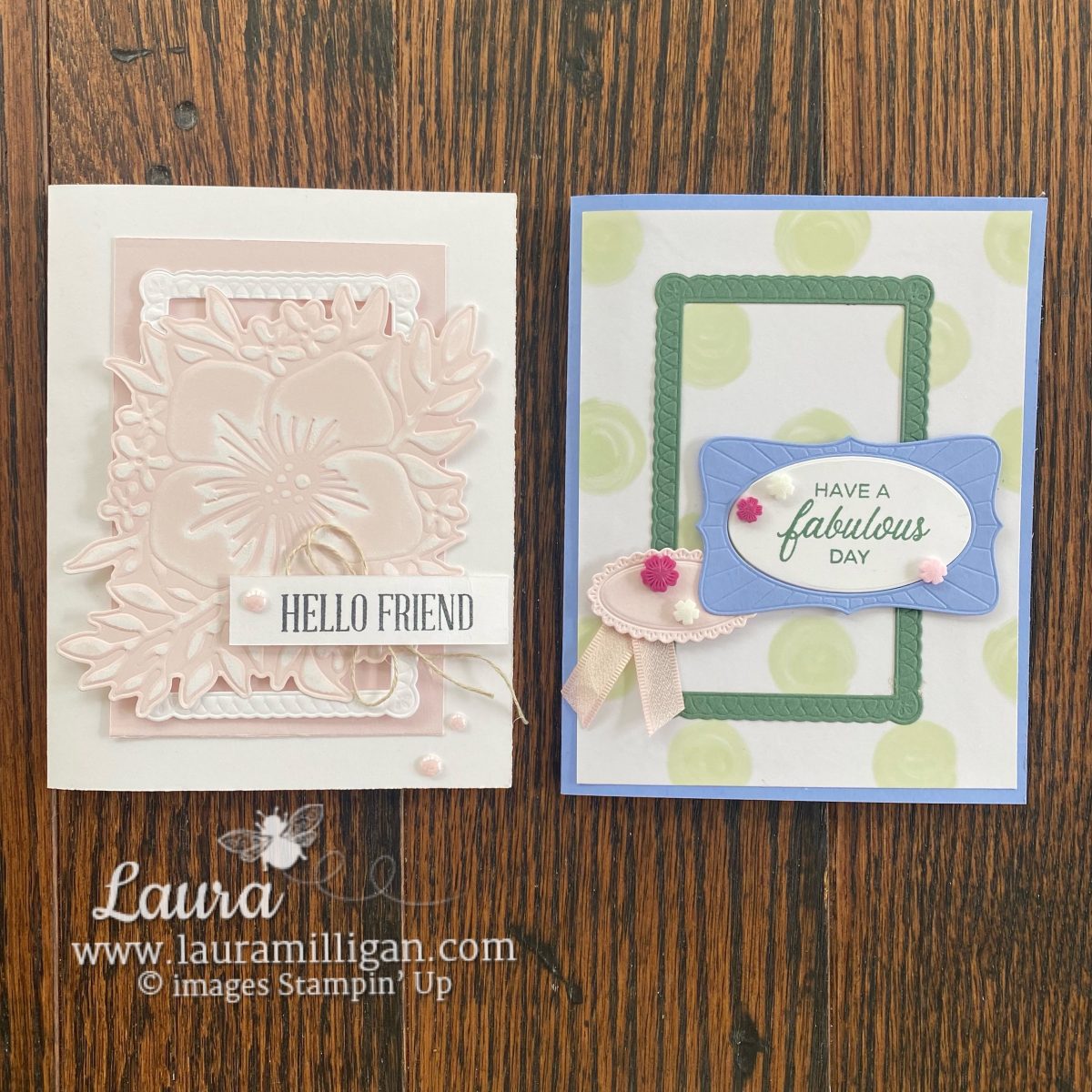 Create 2 Cards with the Impressions Plate from Stampin' Up! - LauraMilligan